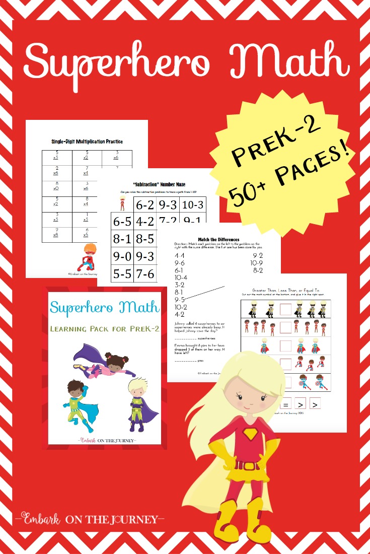 Your little learners will love this 52-page Super Hero Math freebie for ...