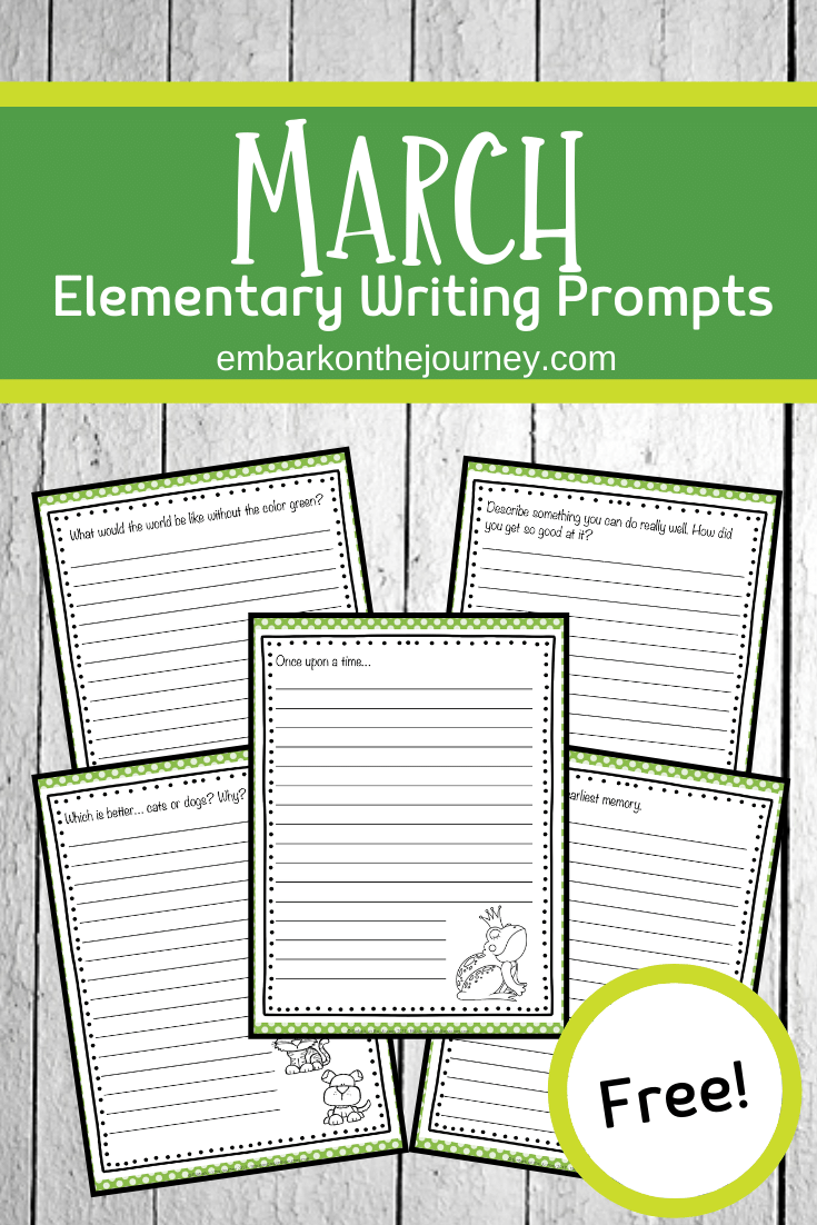 Printable March Writing Prompts For Elementary Students